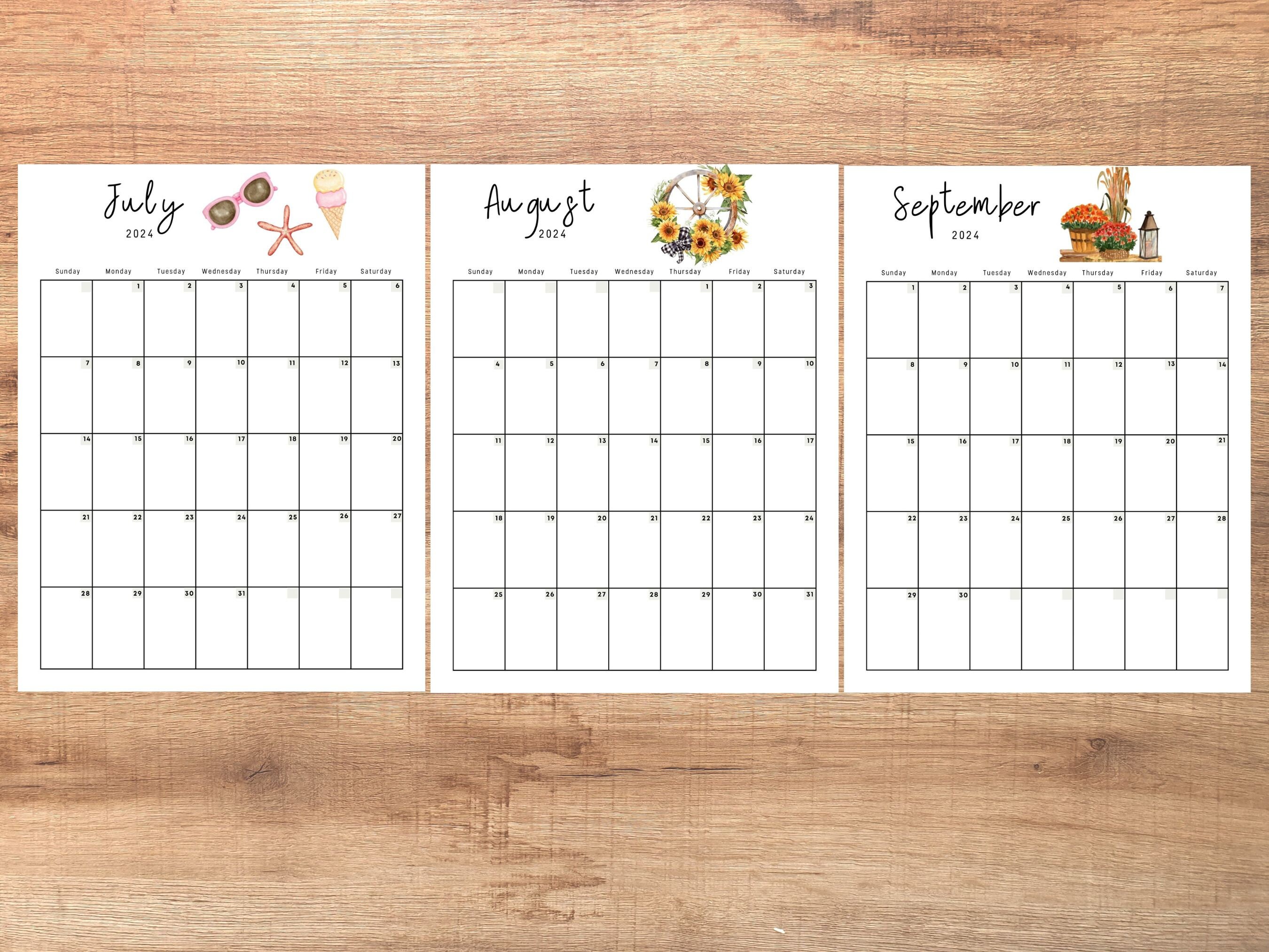 2024 Printable Calendar, Editable Calendar, Printable Calendar, 2024 ...