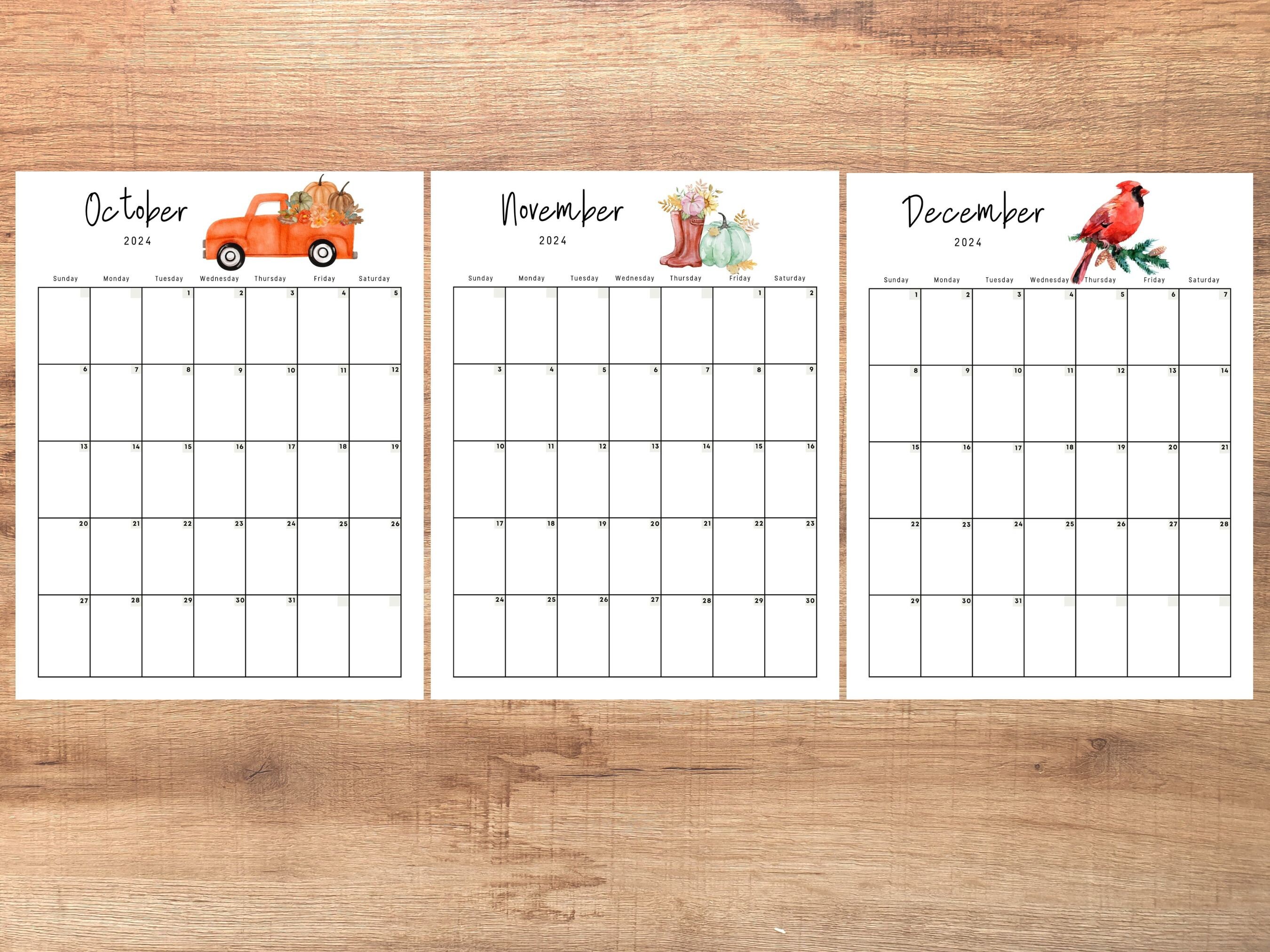 2024 Printable Calendar, Editable Calendar, Printable Calendar, 2024 ...
