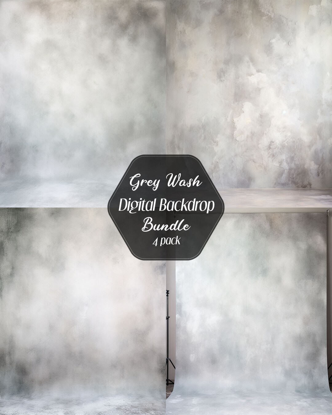 Grey Wash Digital Backdrop, Studio Photography Background, 90's ...