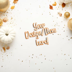Fall Pumpkin Mockup Flat Lay | 4 X Bundle | Pumpkin Confetti Party ...