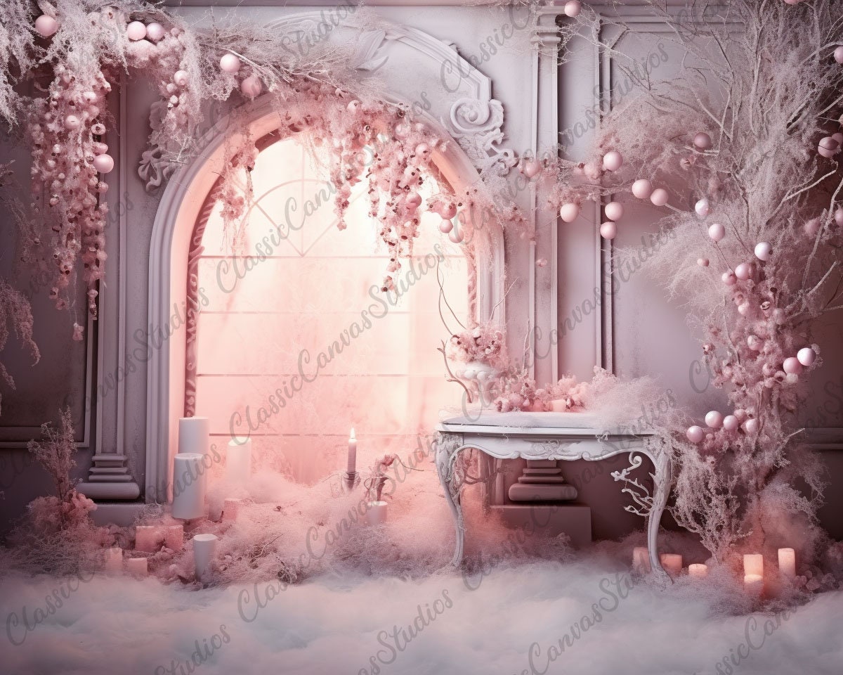 Pink Christmas Digital Backdrops, Pink Birthday Digital Backdrops ...