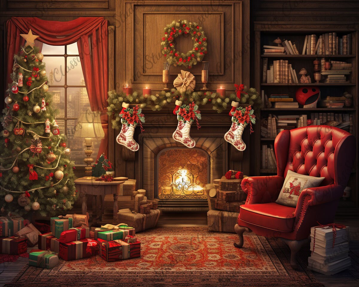 Vintage Christmas Digital Background, Digital Backdrop for ...