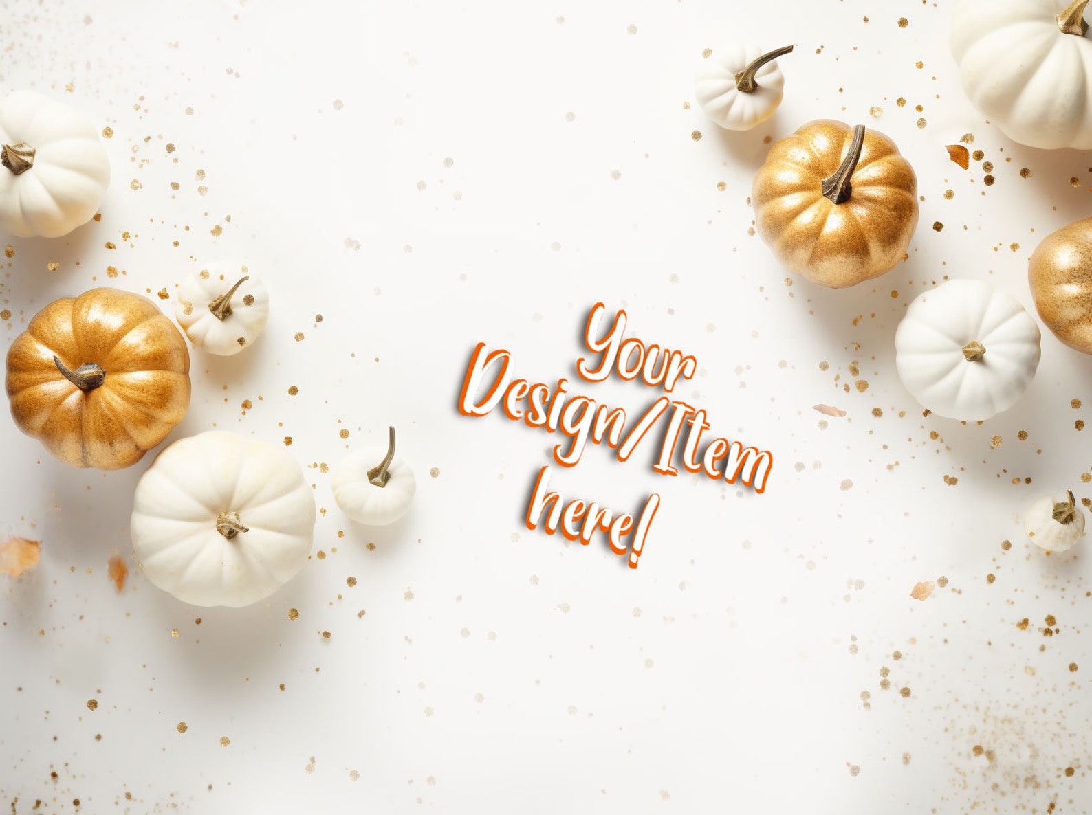 Fall Pumpkin Mockup Flat Lay | 4 X Bundle | Pumpkin Confetti Party ...