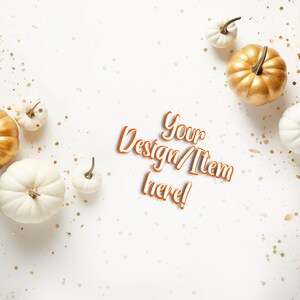Fall Pumpkin Mockup Flat Lay | 4 X Bundle | Pumpkin Confetti Party ...