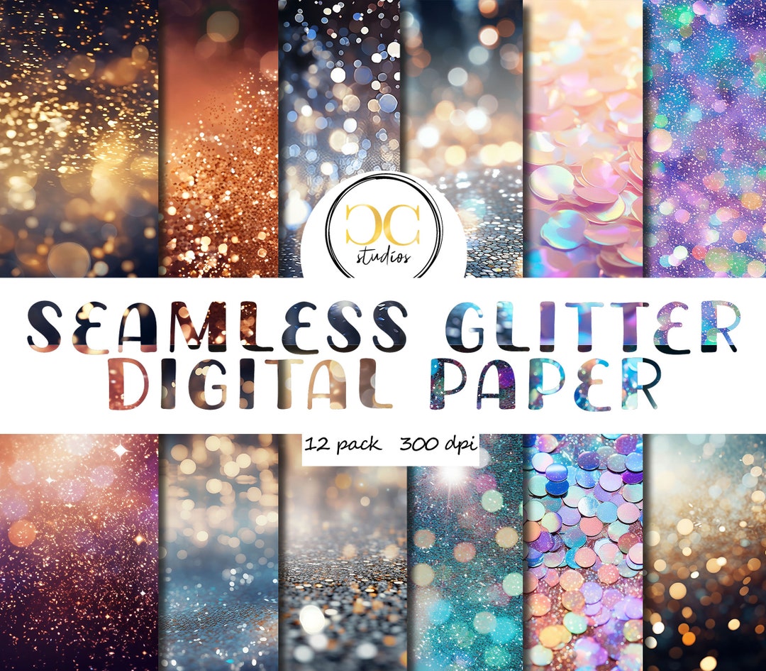 Glitter Digital Paper, Seamless, Print Glitter Pattern, Sequin ...