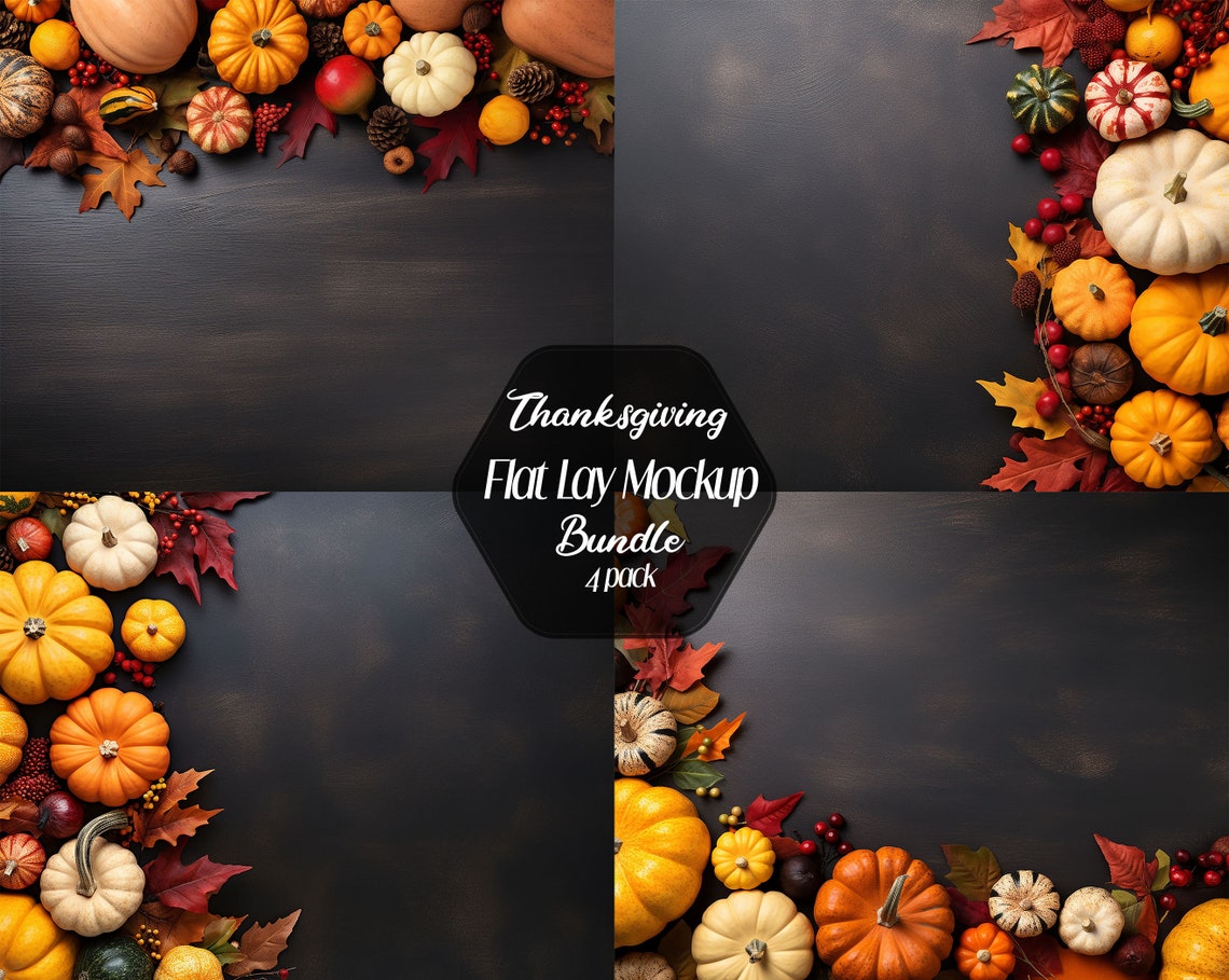 Thanksgiving Invitation Flat Lay Mockup, Friendsgiving Party, Digital ...