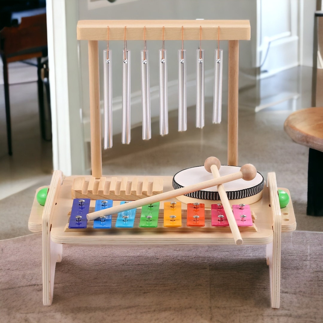 Wooden Music Toys for Children Music Drum Set Table Early - Etsy UK