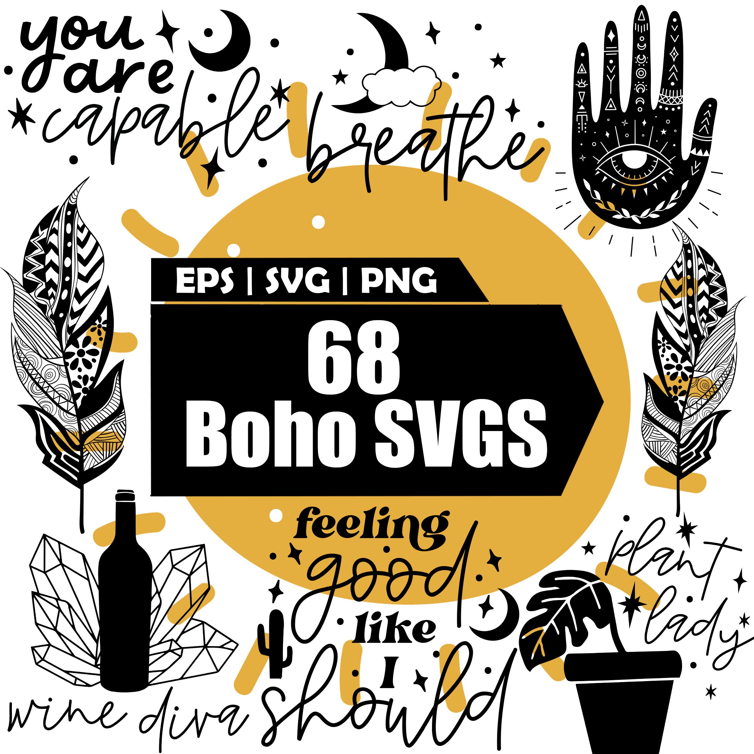 68 Boho Svgs Png Commercial Use Boho Design Svg Complex Boho Design Svg ...