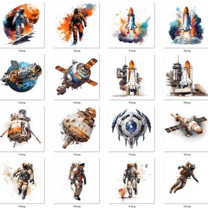 Set of Watercolor Space Clipart Png, 161 Images on Transparent ...