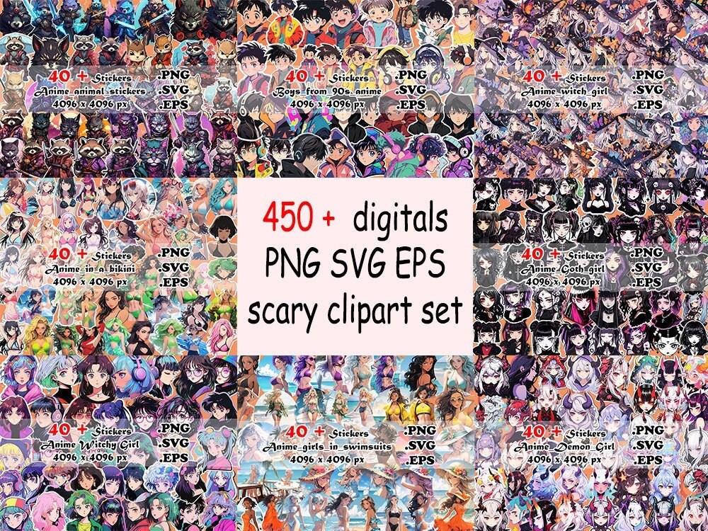 Large Set of Anime Stickers 450 Individual Images on - Etsy