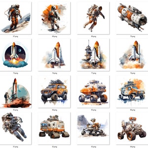 Set of Watercolor Space Clipart Png, 161 Images on Transparent ...