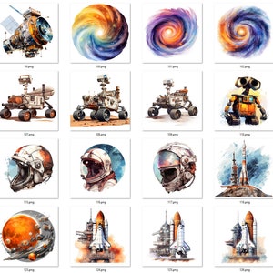 Set of Watercolor Space Clipart Png, 161 Images on Transparent ...