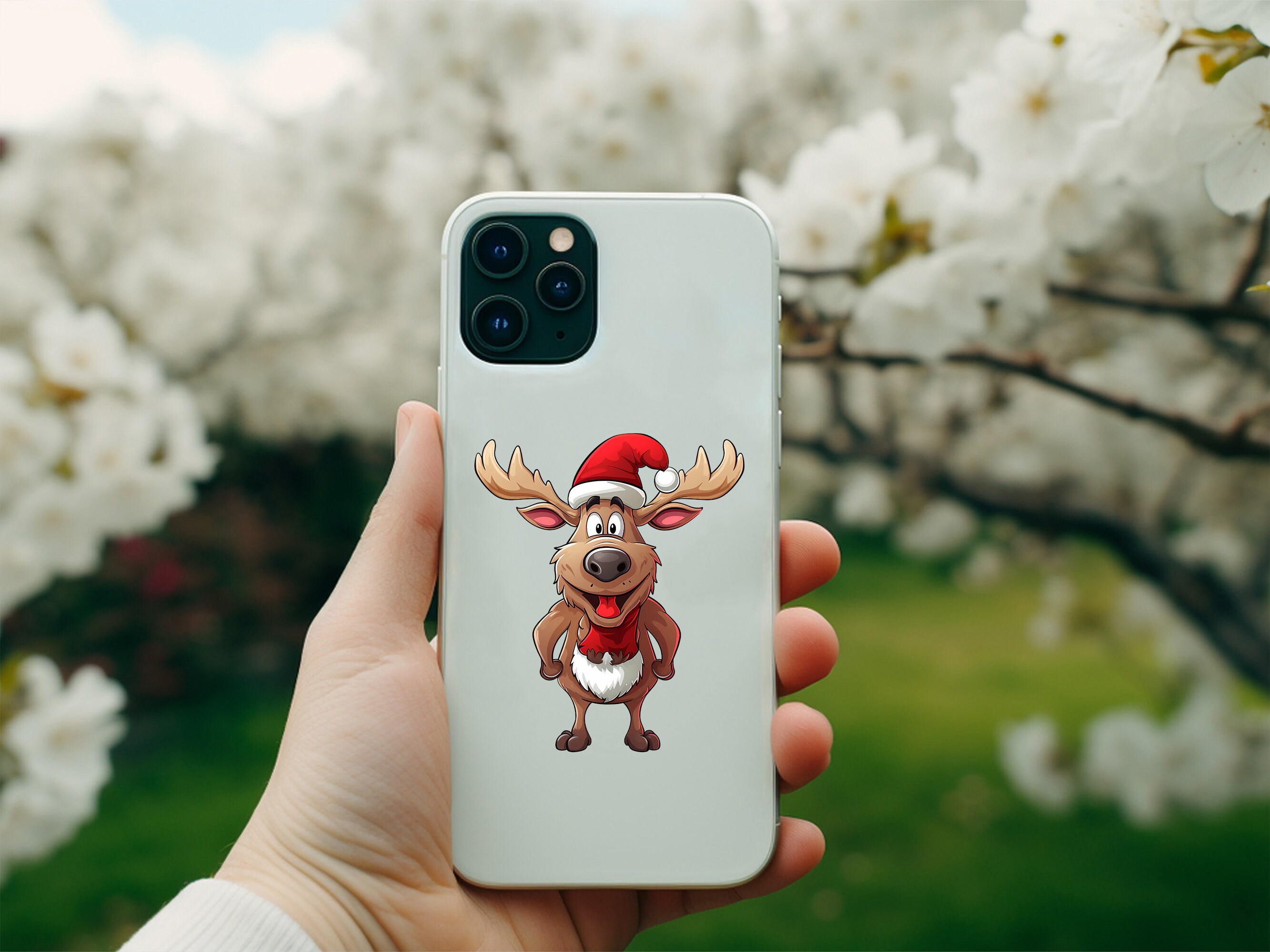 Christmas Cartoon Animals Png in Santa Claus Hat Christmas - Etsy