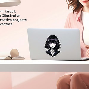 Anime Goth Girl Stickers, 40+ PNG, SVG, EPS, Single Images on ...