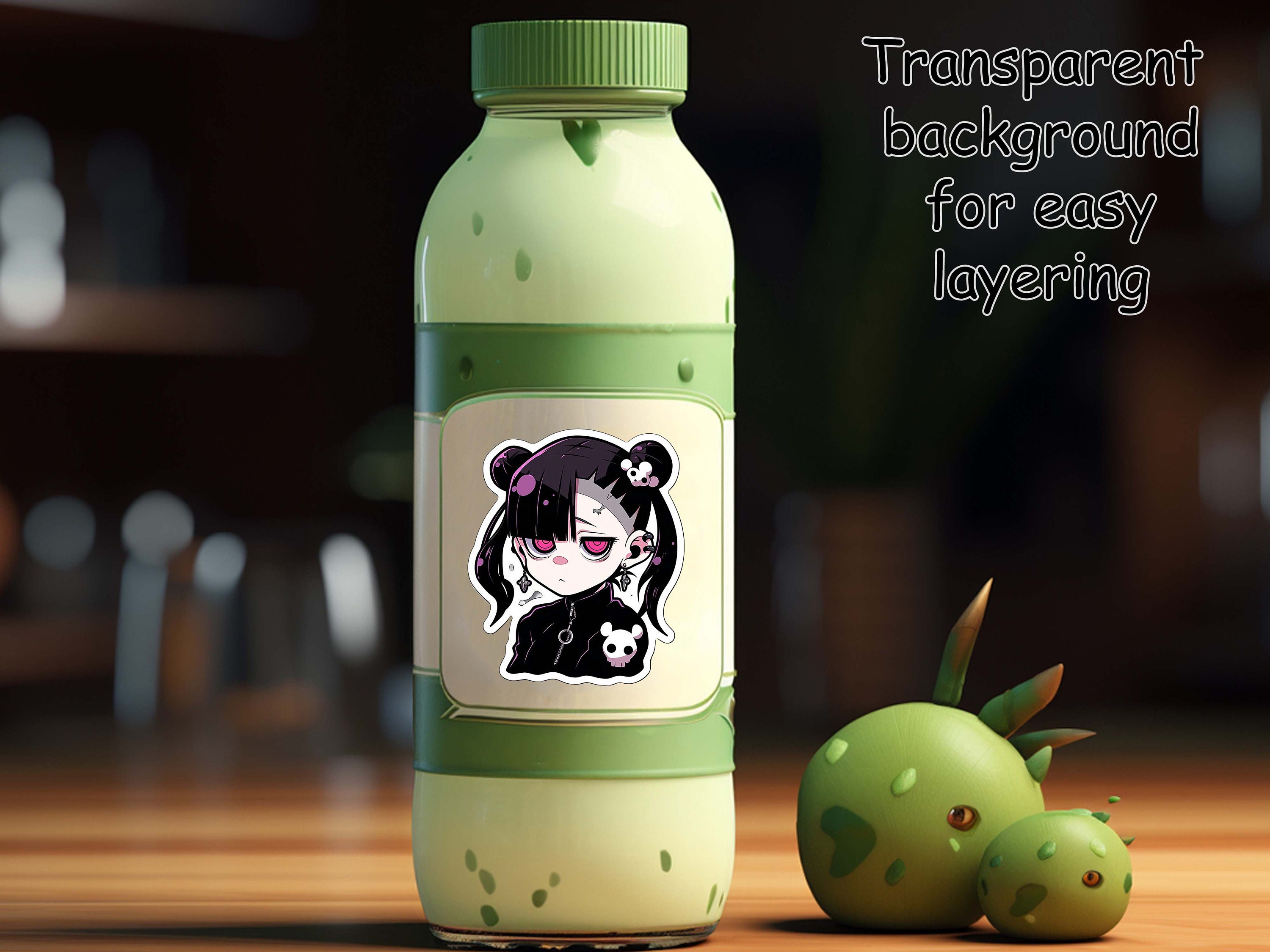 Anime Goth Girl Stickers, 40 PNG, SVG, EPS, Single Images on ...