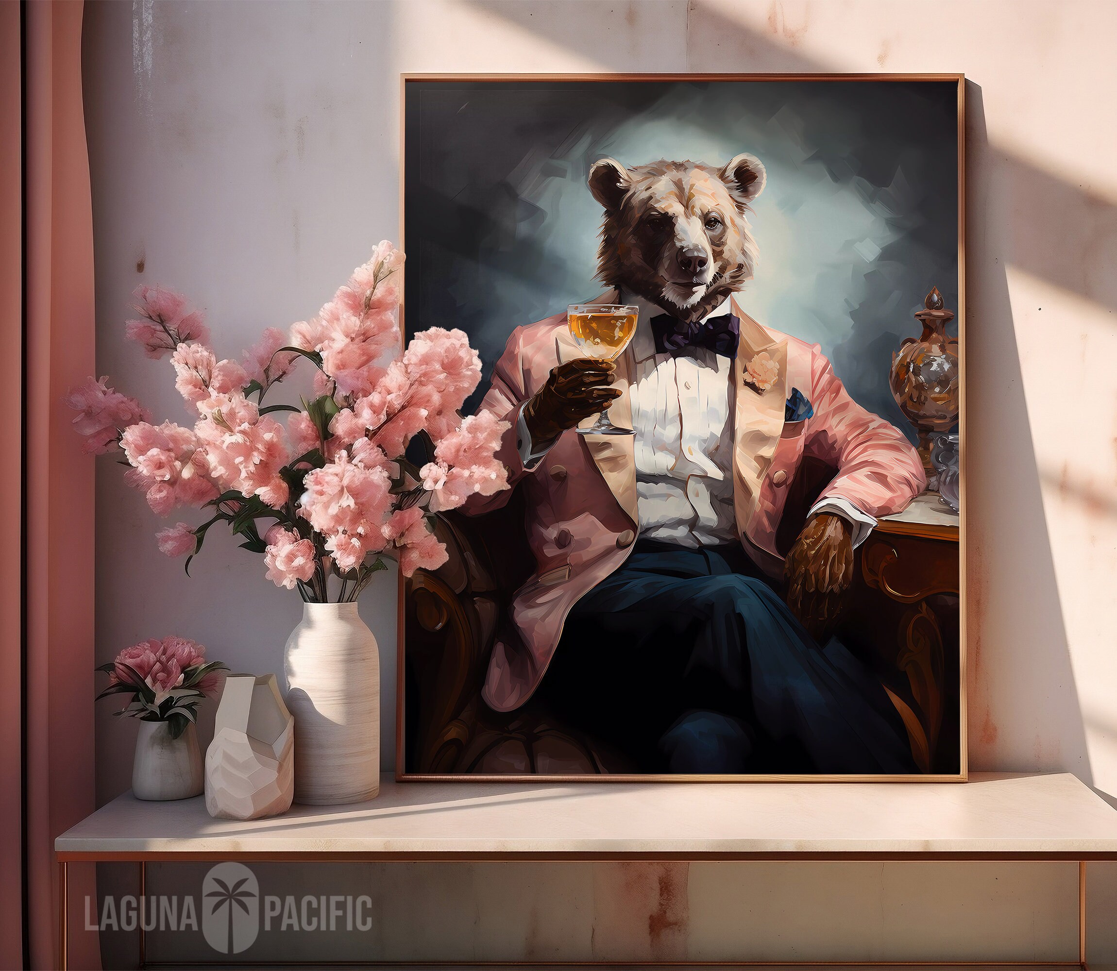 Victorian Gothic Bear With Cocktail Art Anthropomorphic Art Dark ...