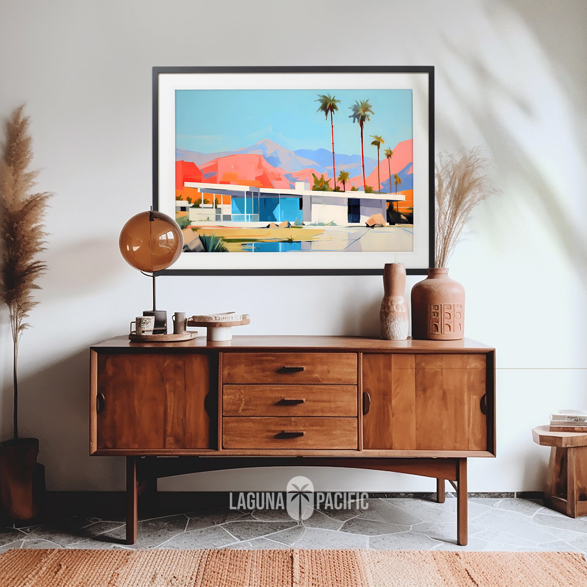 Palm Springs Architecture Art Print Retro Mid Century Modern Canvas ...