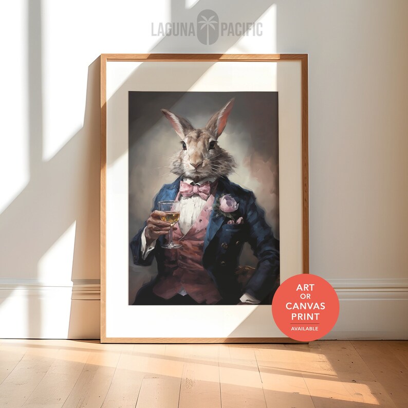 Victorian Gothic Rabbit With Cocktail Art | Anthropomorphic Art | Dark ...