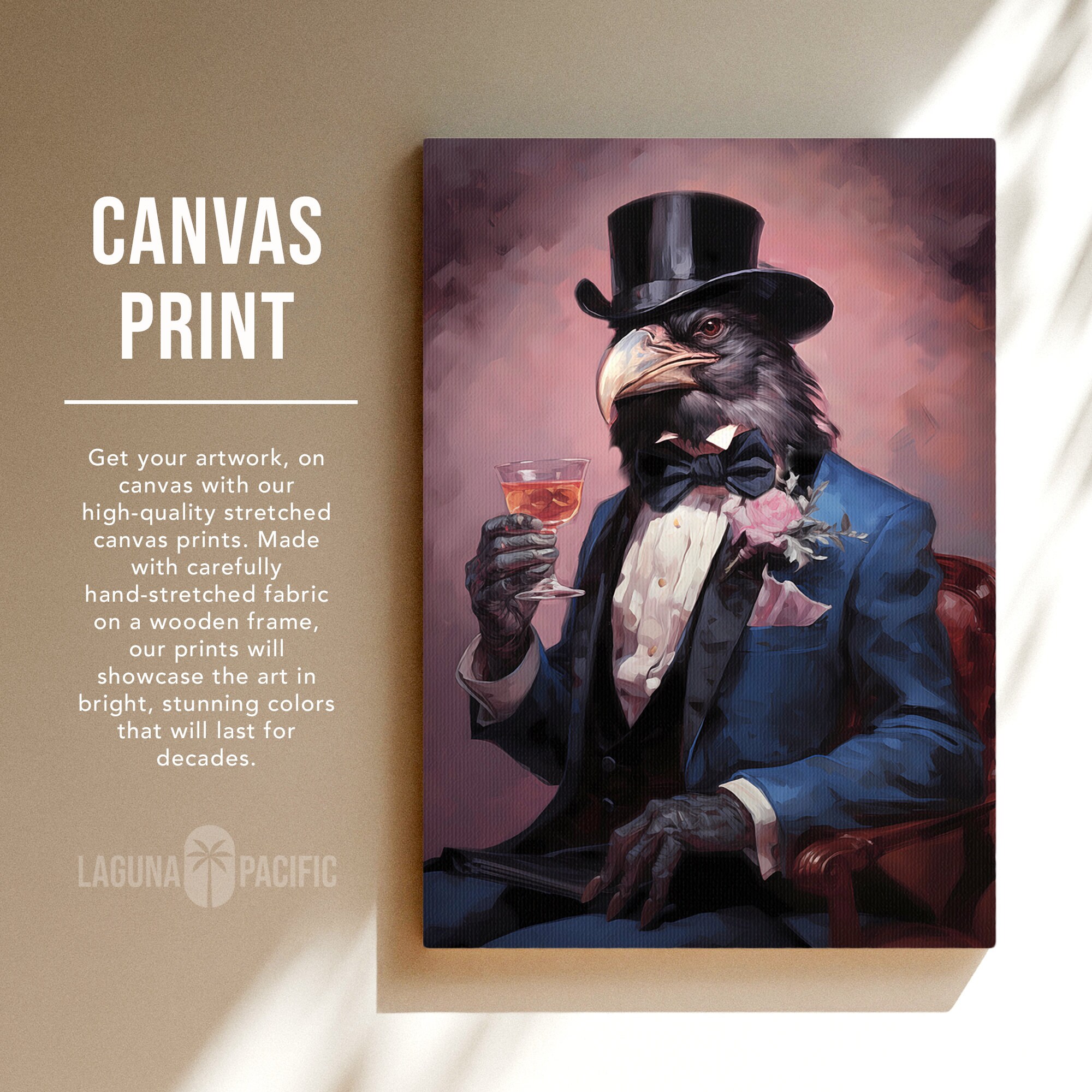 Victorian Gothic Raven With Cocktail Art | Anthropomorphic Art | Dark ...