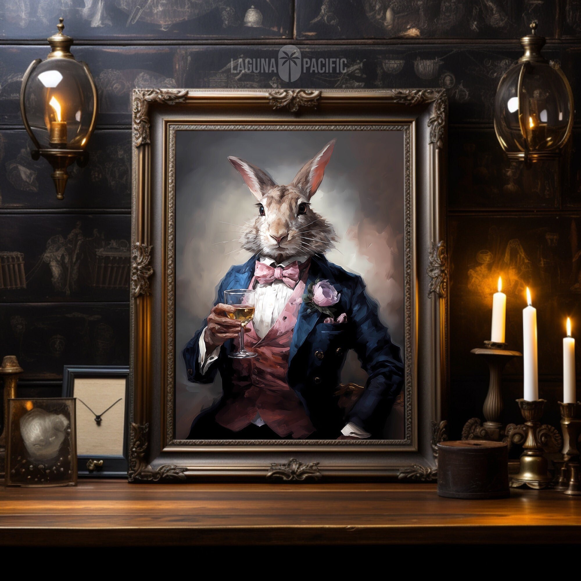 Victorian Gothic Rabbit With Cocktail Art | Anthropomorphic Art | Dark ...