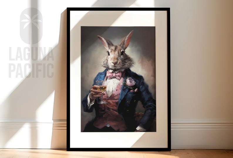 Victorian Gothic Rabbit With Cocktail Art | Anthropomorphic Art | Dark ...