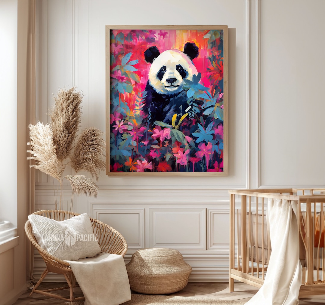 Cute Panda Art Printable, Digital Download, Instant Home Decor ...