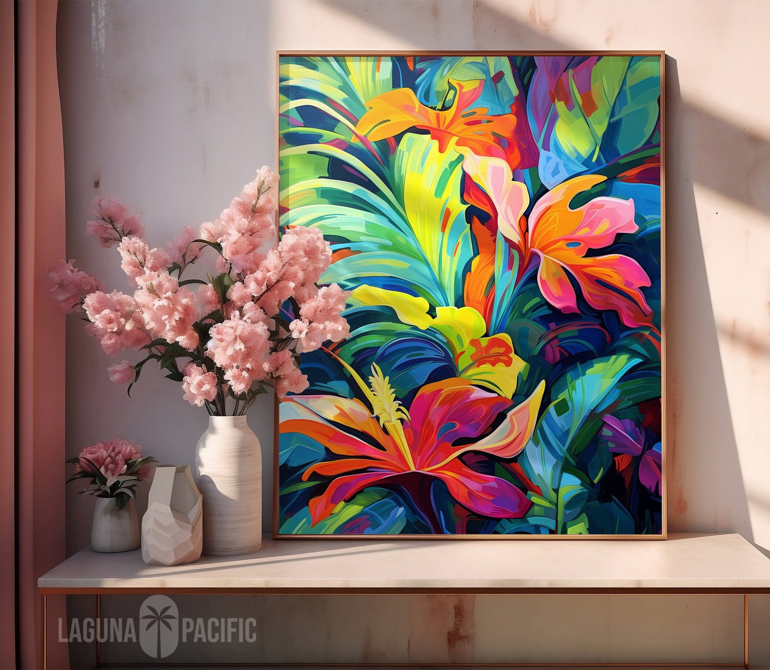 Hawaiian Flowers Art Print - Vibrant Tropical Wall Art for Living Room ...