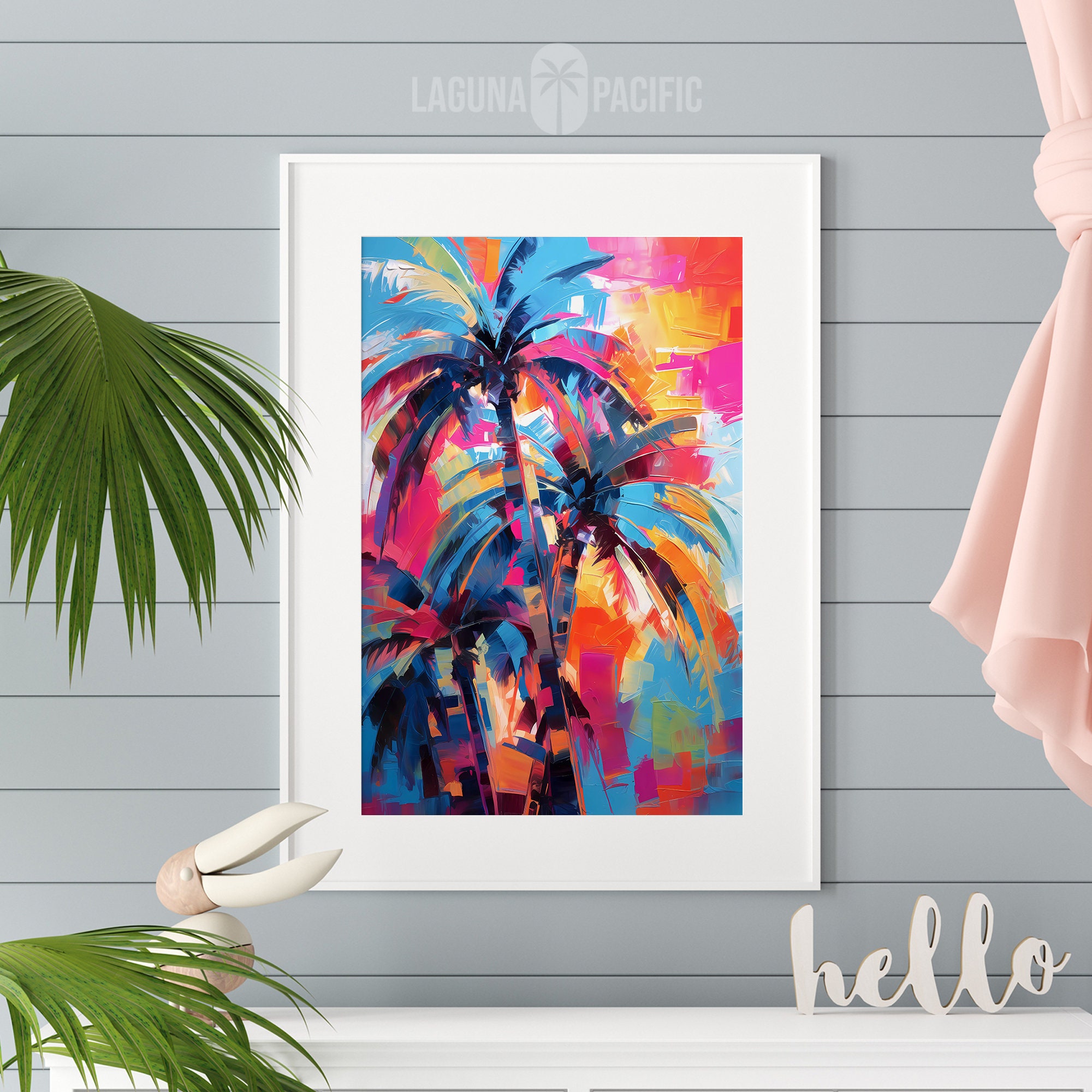 Island Palm Trees Pop Art Print, Botanical Wall Art, Unique Beach Decor ...