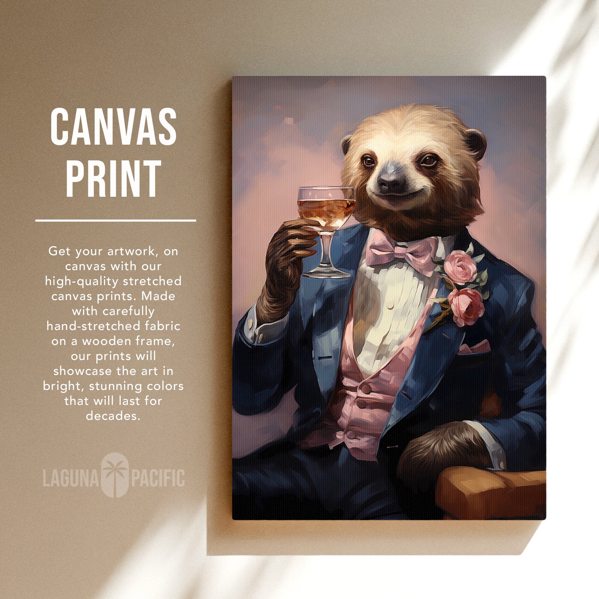 Victorian Gothic Sloth With Cocktail Art Anthropomorphic Art Trendy ...