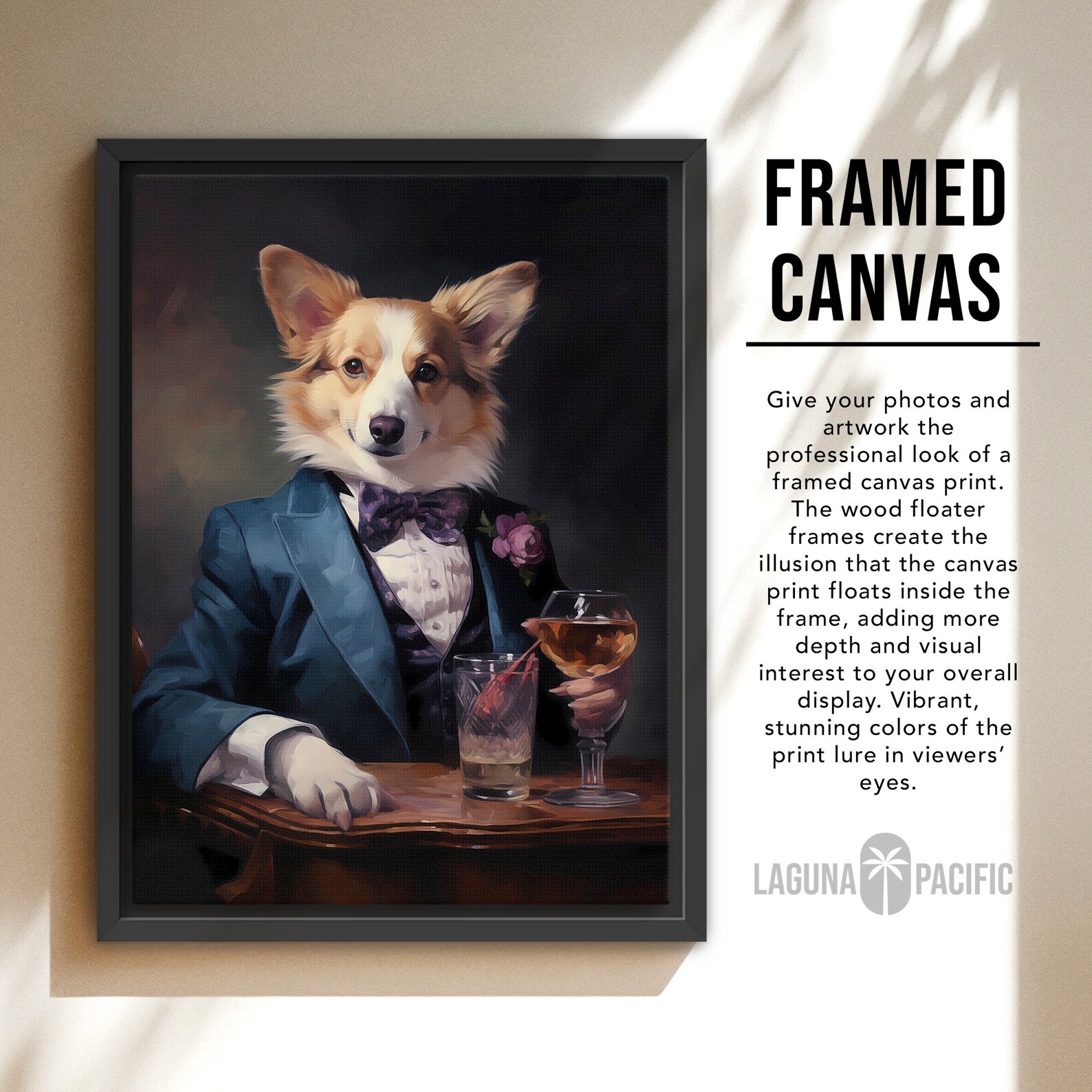 Victorian Dapper Dog With Cocktail Art | Anthropomorphic Art | Corgi ...
