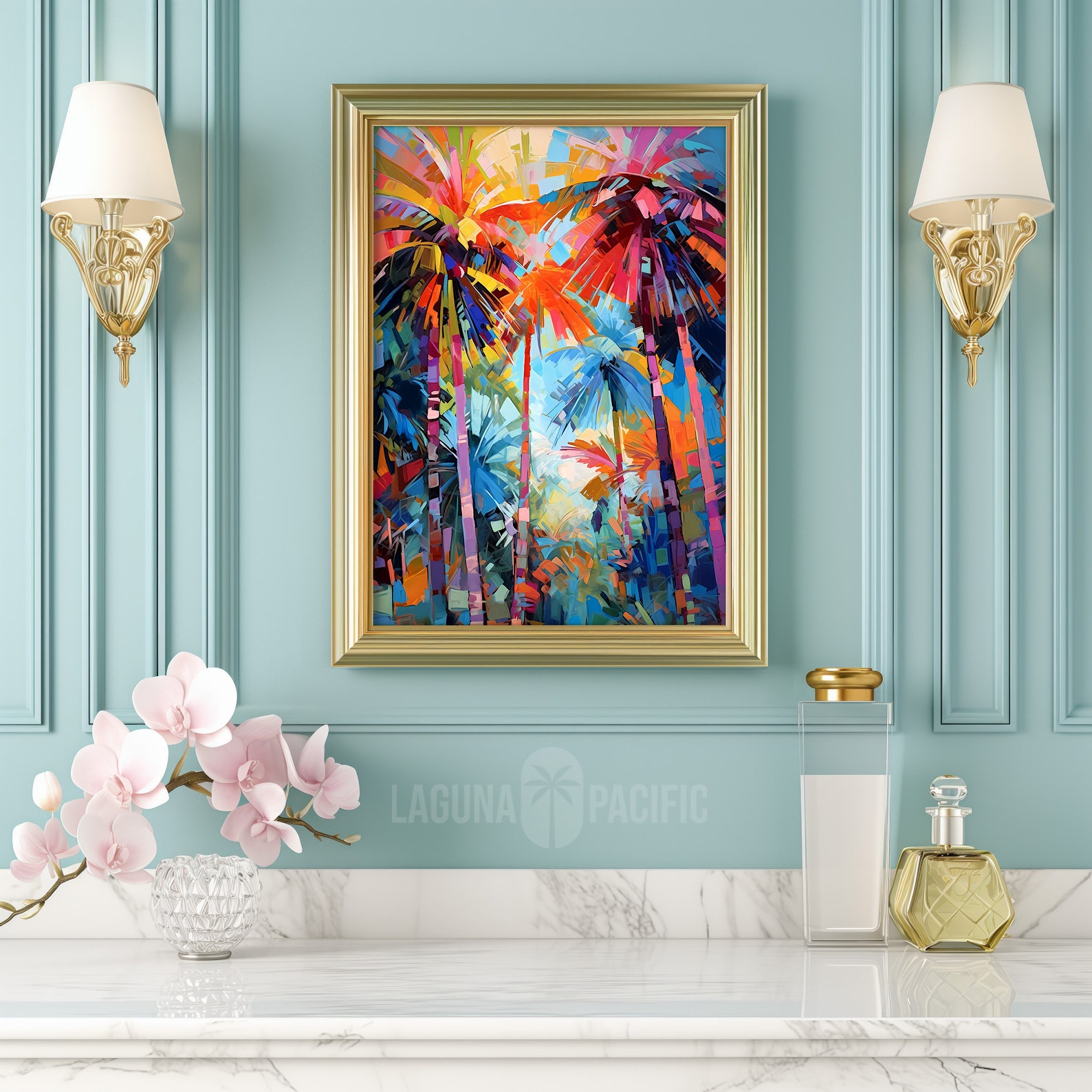 Island Palm Trees Pop Art Print, Botanical Wall Art, Unique Beach Decor ...