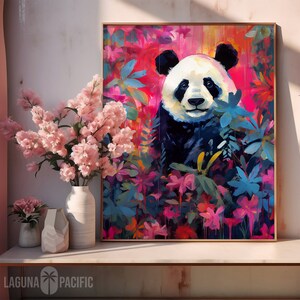 Cute Panda Art Printable, Digital Download, Instant Home Decor ...