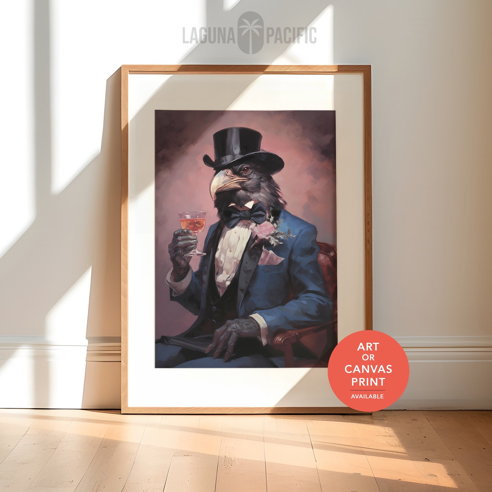 Victorian Gothic Raven With Cocktail Art | Anthropomorphic Art | Dark ...
