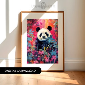 Cute Panda Art Printable, Digital Download, Instant Home Decor ...