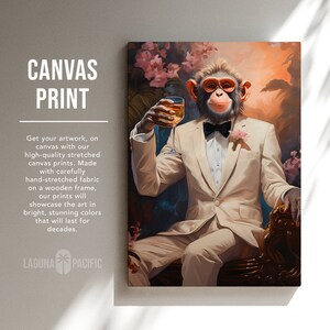 Chic Monkey Cocktail Art Print | Retro Home Bar Wall Decor | Perfect ...
