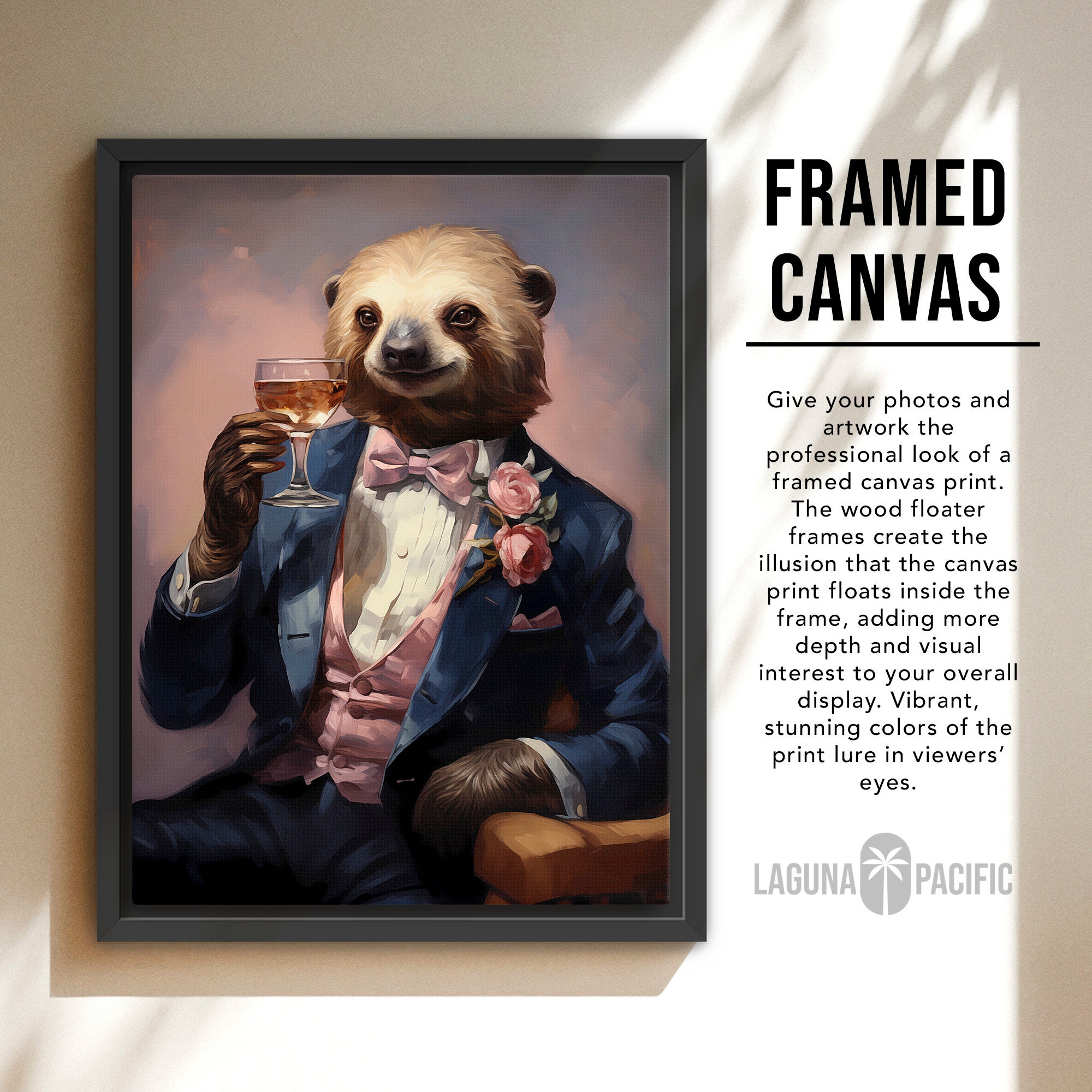 Victorian Gothic Sloth With Cocktail Art Anthropomorphic Art Trendy ...