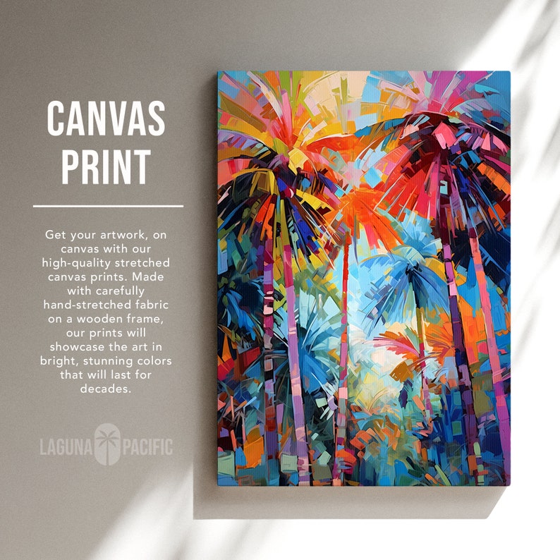 Island Palm Trees Pop Art Print, Botanical Wall Art, Unique Beach Decor ...