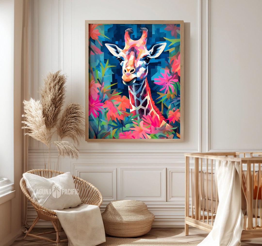 Giraffe Art Digital Download - Whimsical Animal Illustration for ...