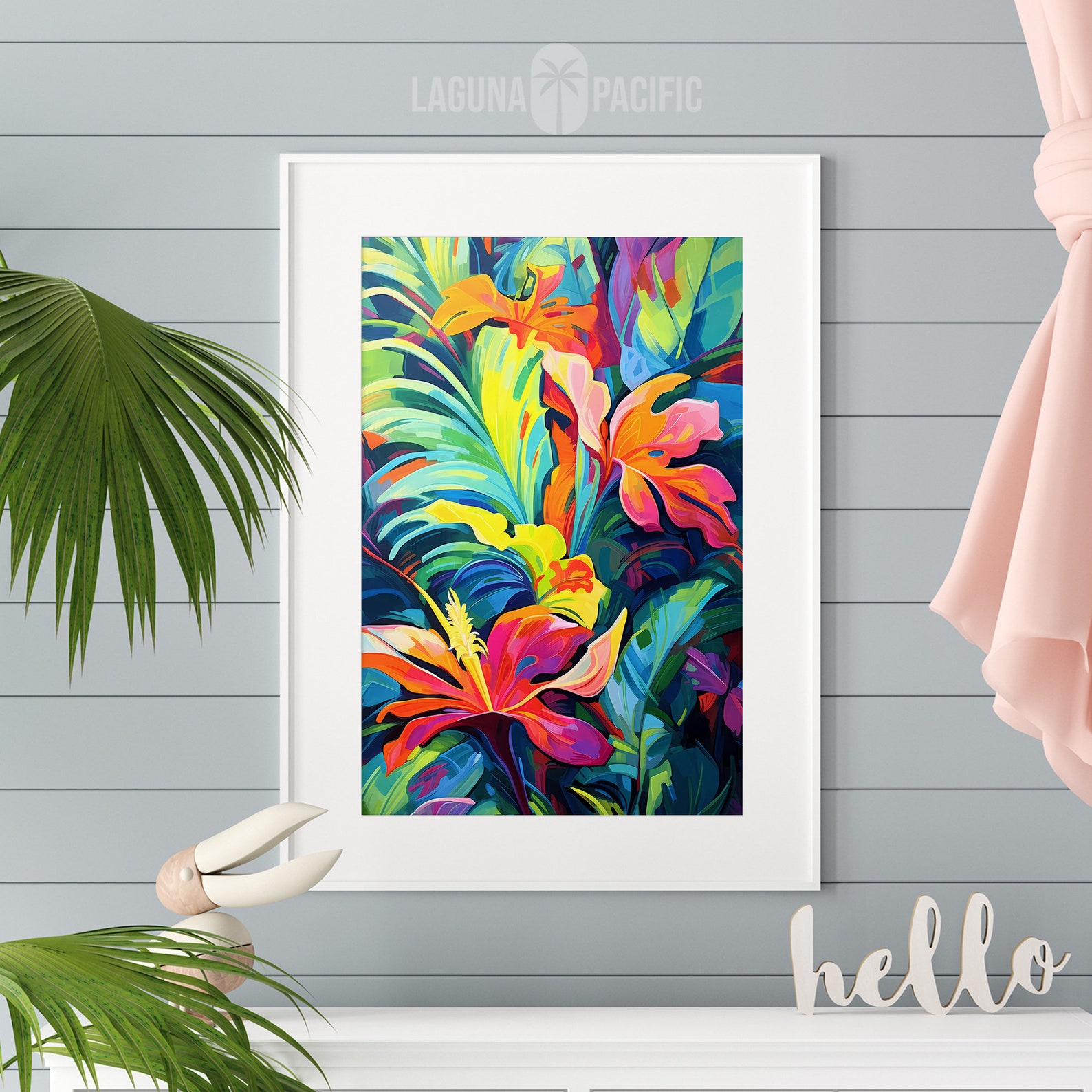 Hawaiian Flowers Art Print - Vibrant Tropical Wall Art for Living Room ...