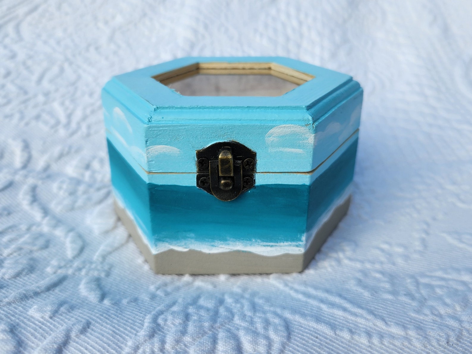 Hexagonal Wooden Beach-themed Treasure/trinket Box - Etsy