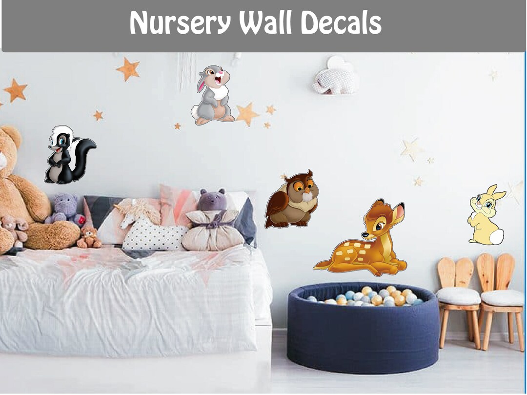 Bambi Wall Stickers, Baby Bambi Decal Nursery Decoration, Bambi Decor ...
