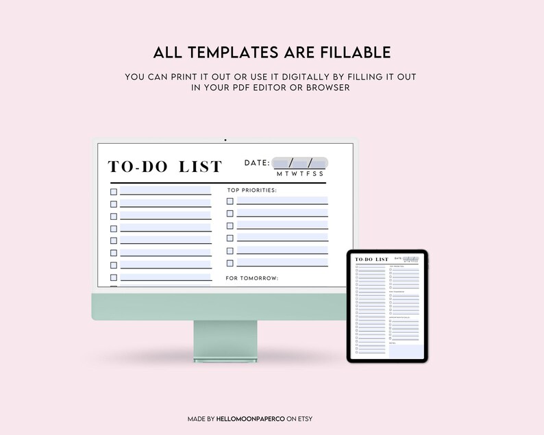 Minimalist to Do List Template, Simple Tasks List Template, A4/a5 ...