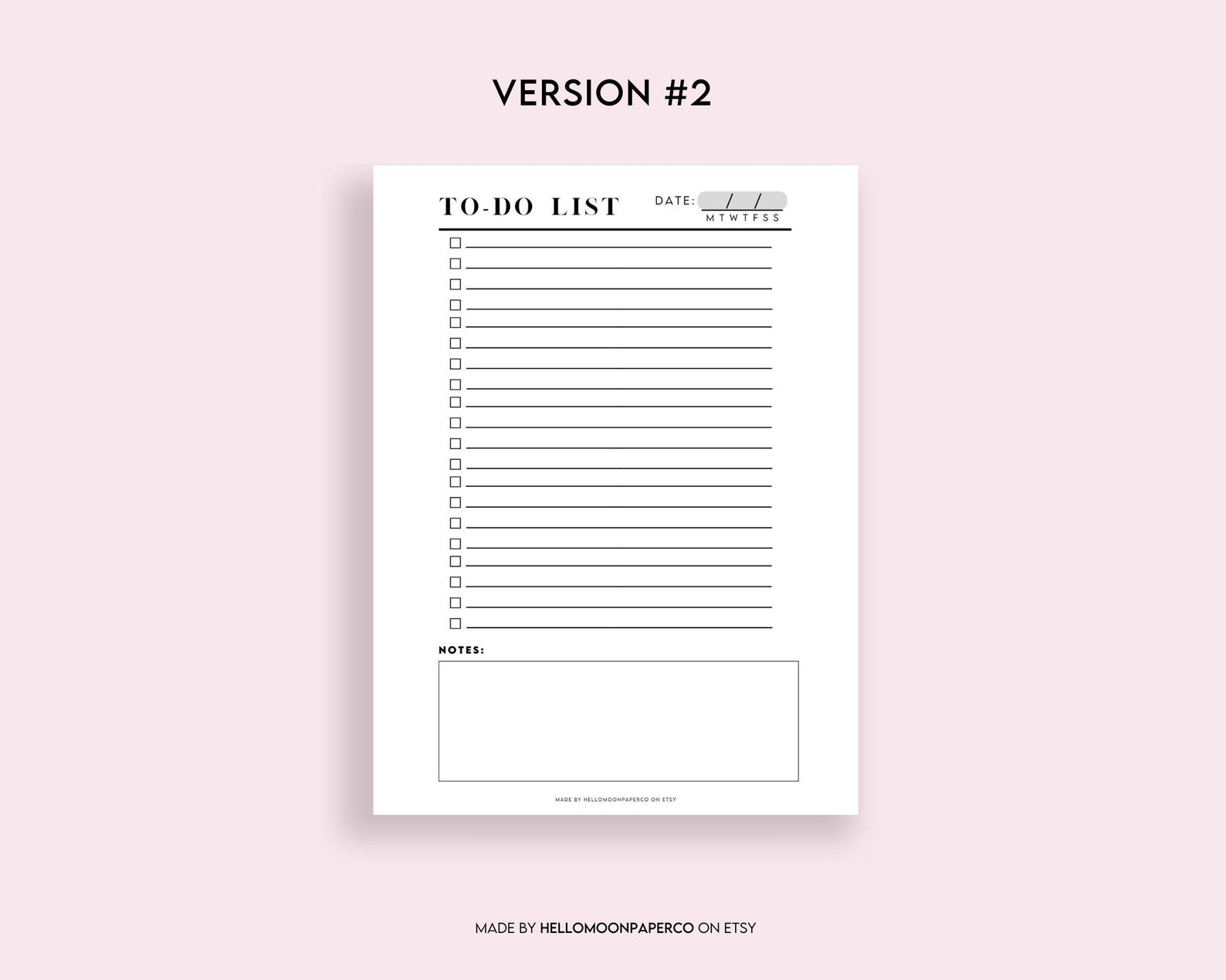 Minimalist to Do List Template, Simple Tasks List Template, A4/a5 ...