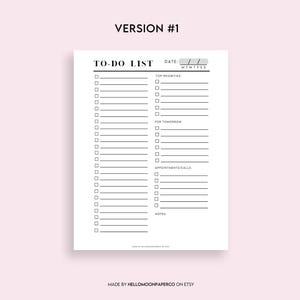 Minimalist to Do List Template, Simple Tasks List Template, A4/a5 ...