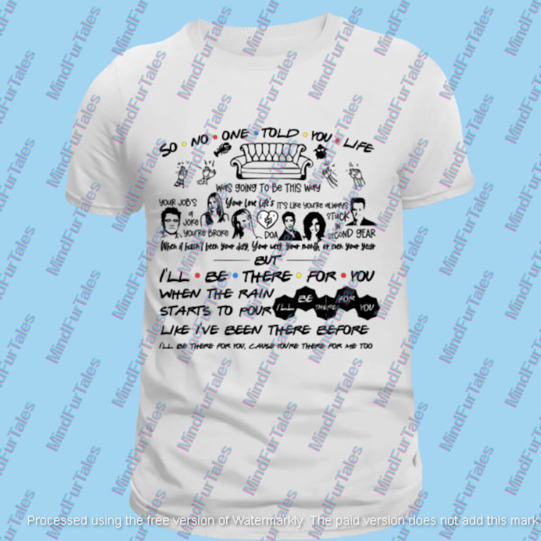 Iconic Friends TV Show Theme Lyrics: Digital Download 2 Files PNG and ...