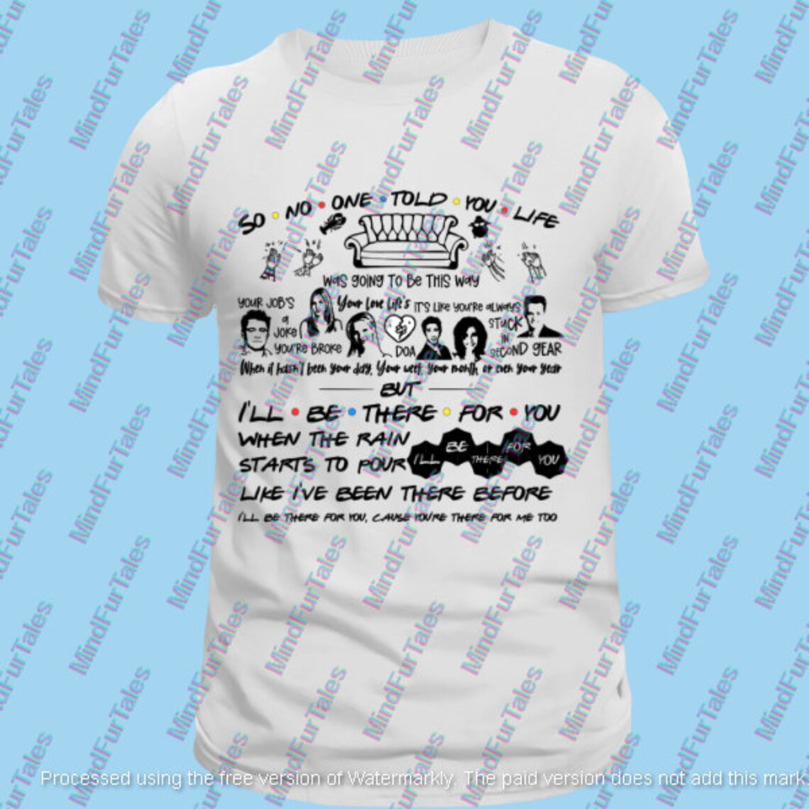 Iconic Friends TV Show Theme Lyrics: Digital Download 2 Files PNG and ...