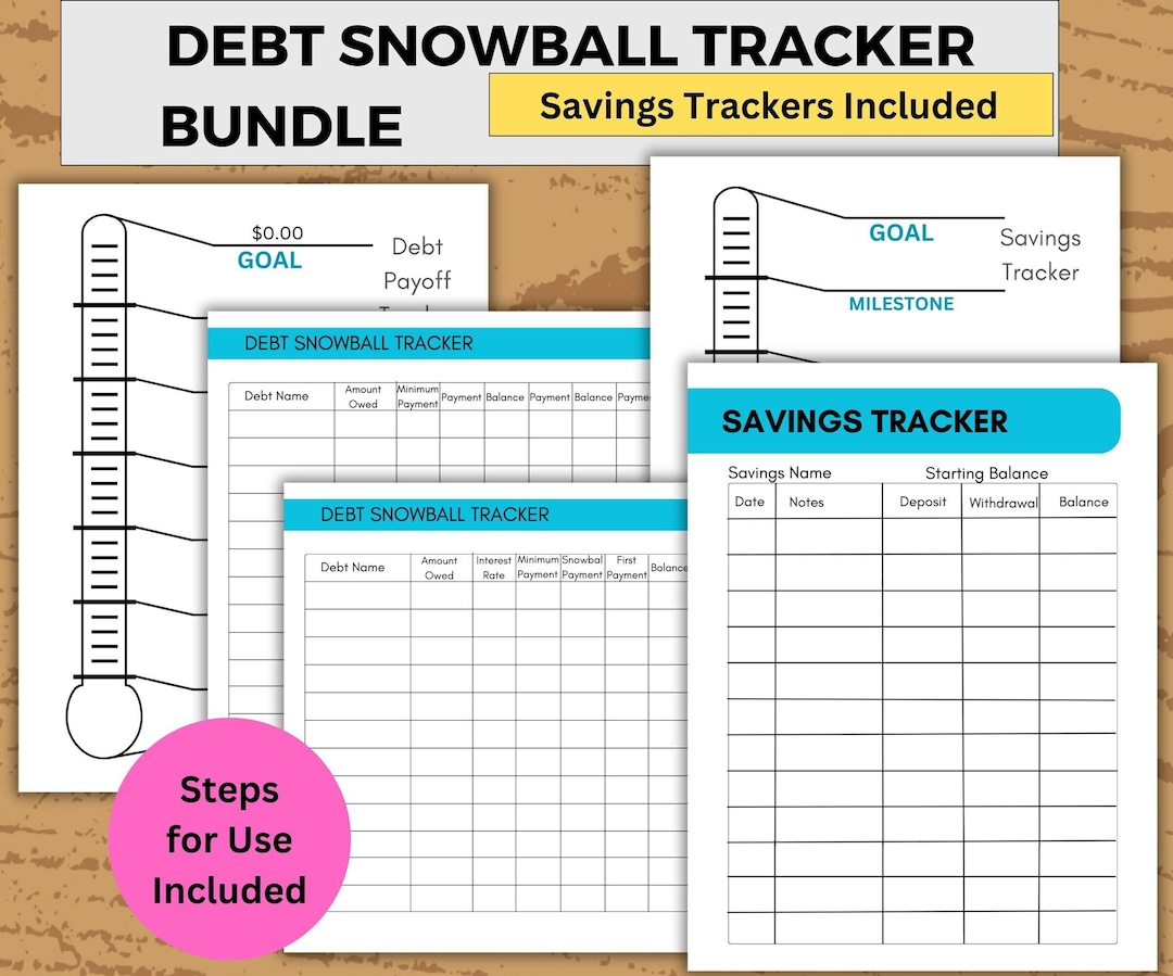 Debt Snowball Tracker Bundle, Debt Free, Debt Payoff Planner, Printable Debt Chart, Financial ...