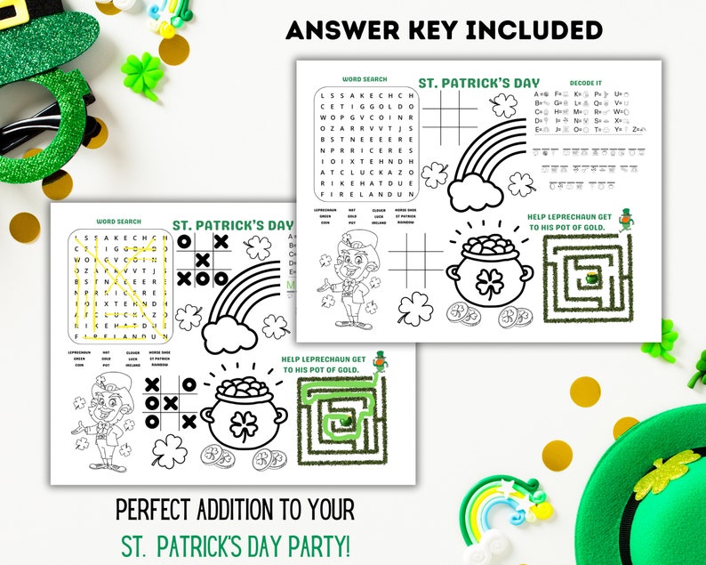 Printable St. Patrick's Day Kid Puzzle Game/coloring Page Activity ...