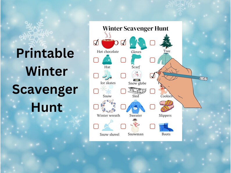 Winter Scavenger Hunt, Preschool Game , Toddler Activity - Etsy