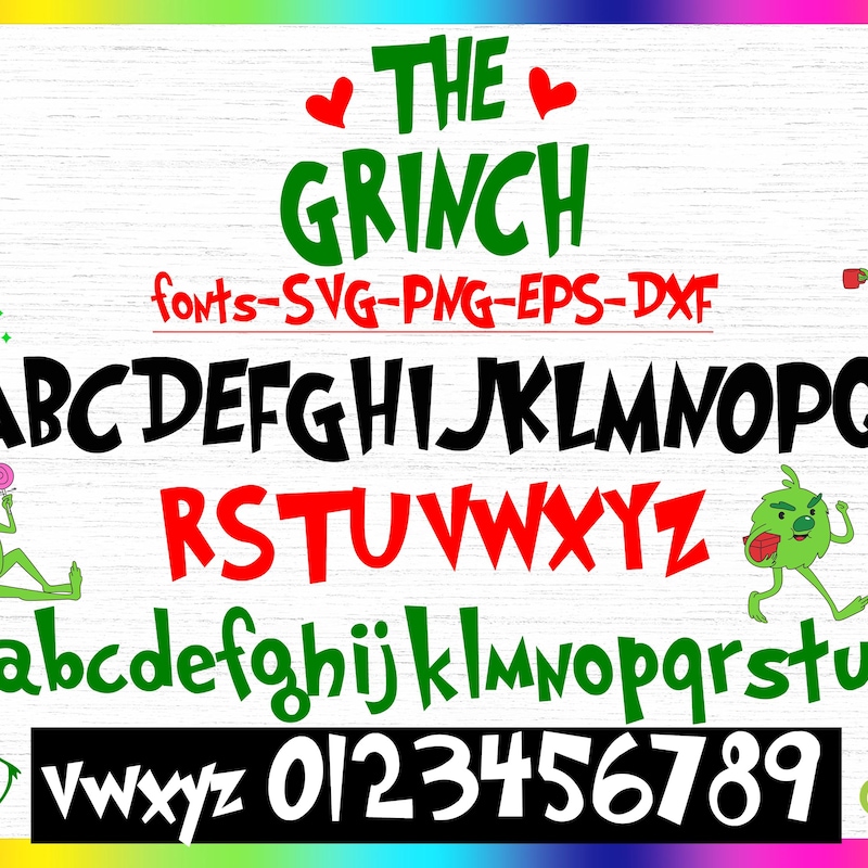 Grinch Letters in Red - Etsy